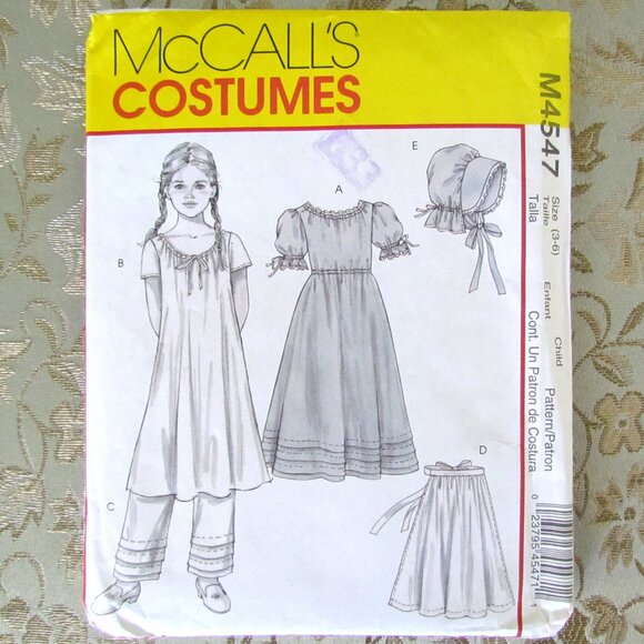 McCall's | Costumes | Girls Civil War Costume Dress Pattern 3 4 5 6 ...